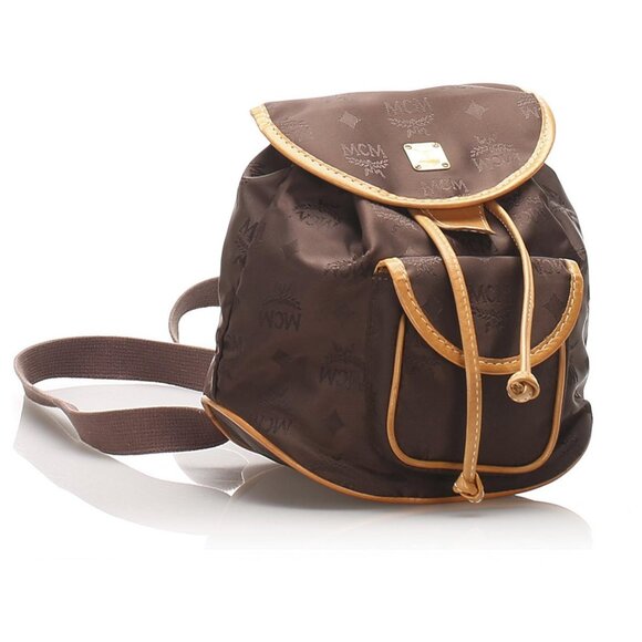 MCM | Bags | Authentic Mcm Visetos Signature Logo Nylon Leather ...